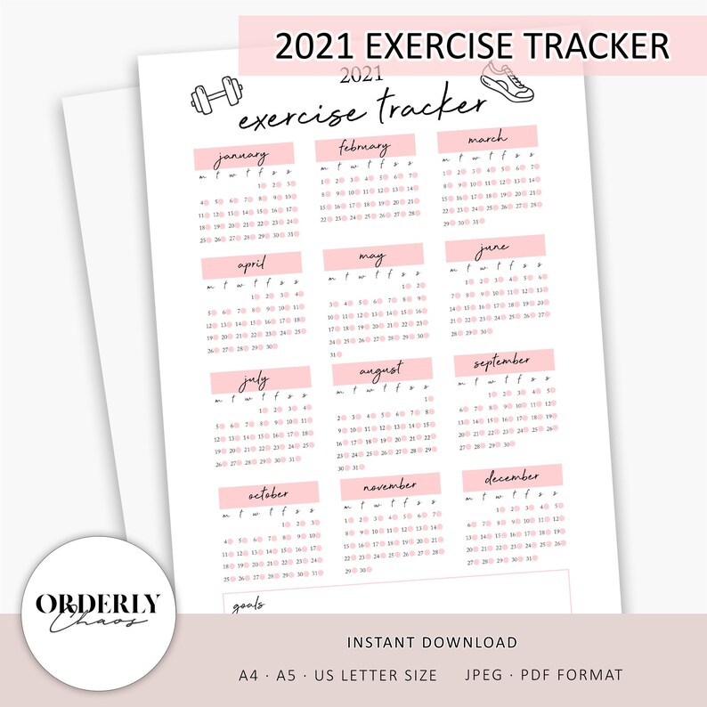 2021 Workout Tracker Printable Daily Workout Planner - Etsy