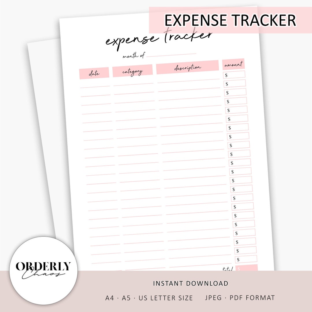Expense Tracker Printable Pink | Financial Planner, Budget Planner ...