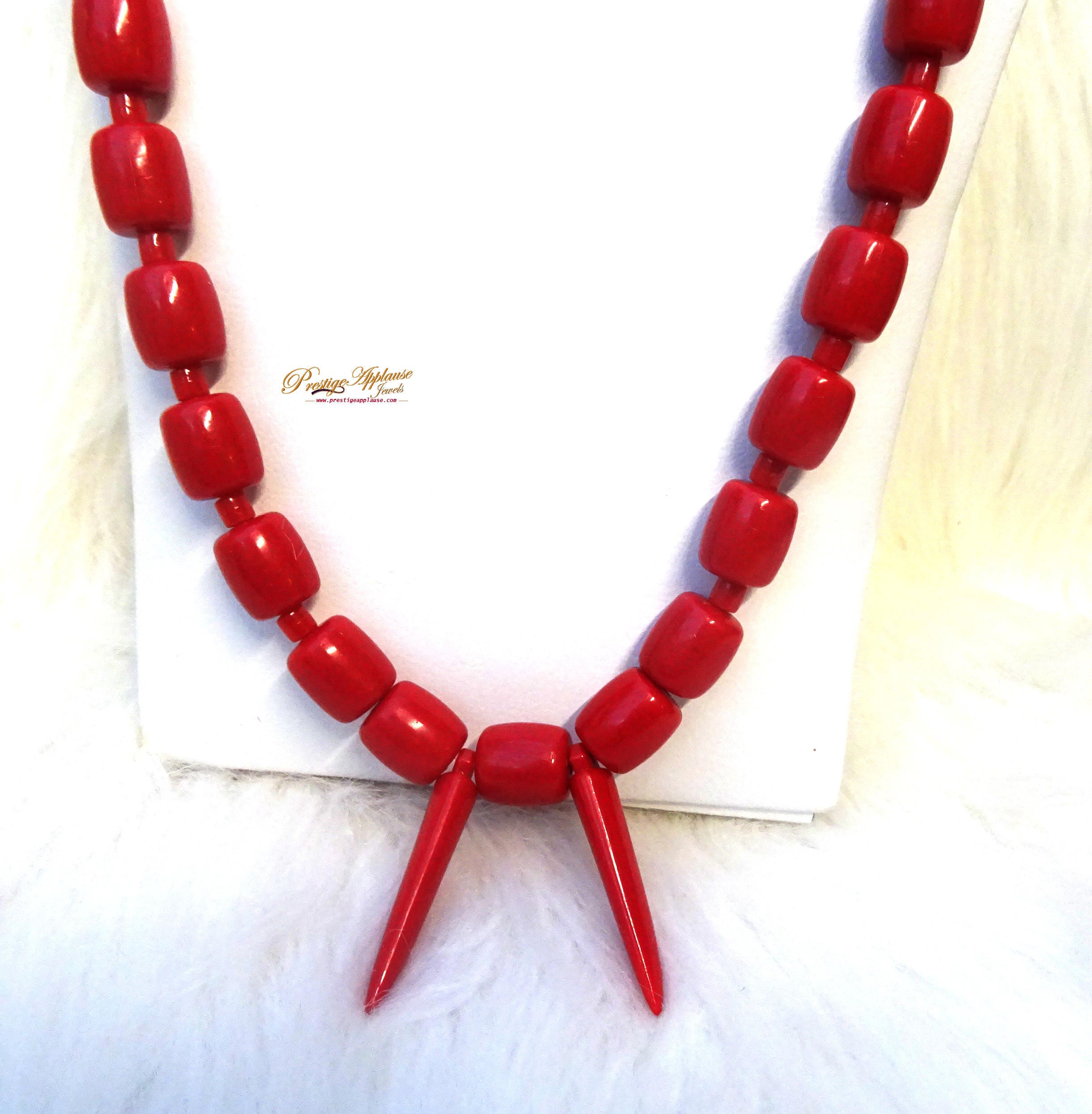 Igbo Elephant Tusk Red Coral Groom Men African Beads Jewellery Set - Etsy