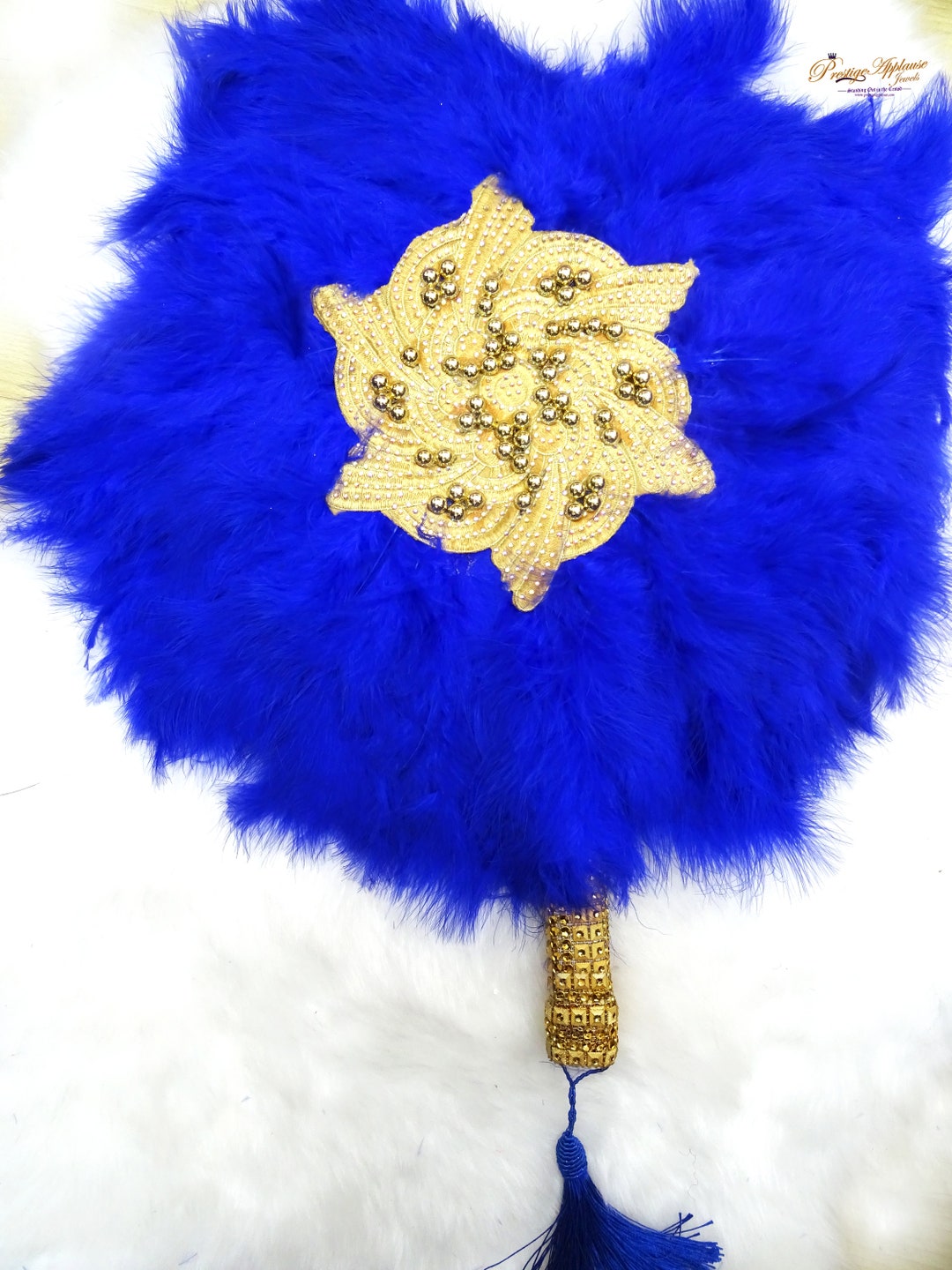 Royal Blue Silver Gold New Design Round Shape Feather Bridal Engagement ...