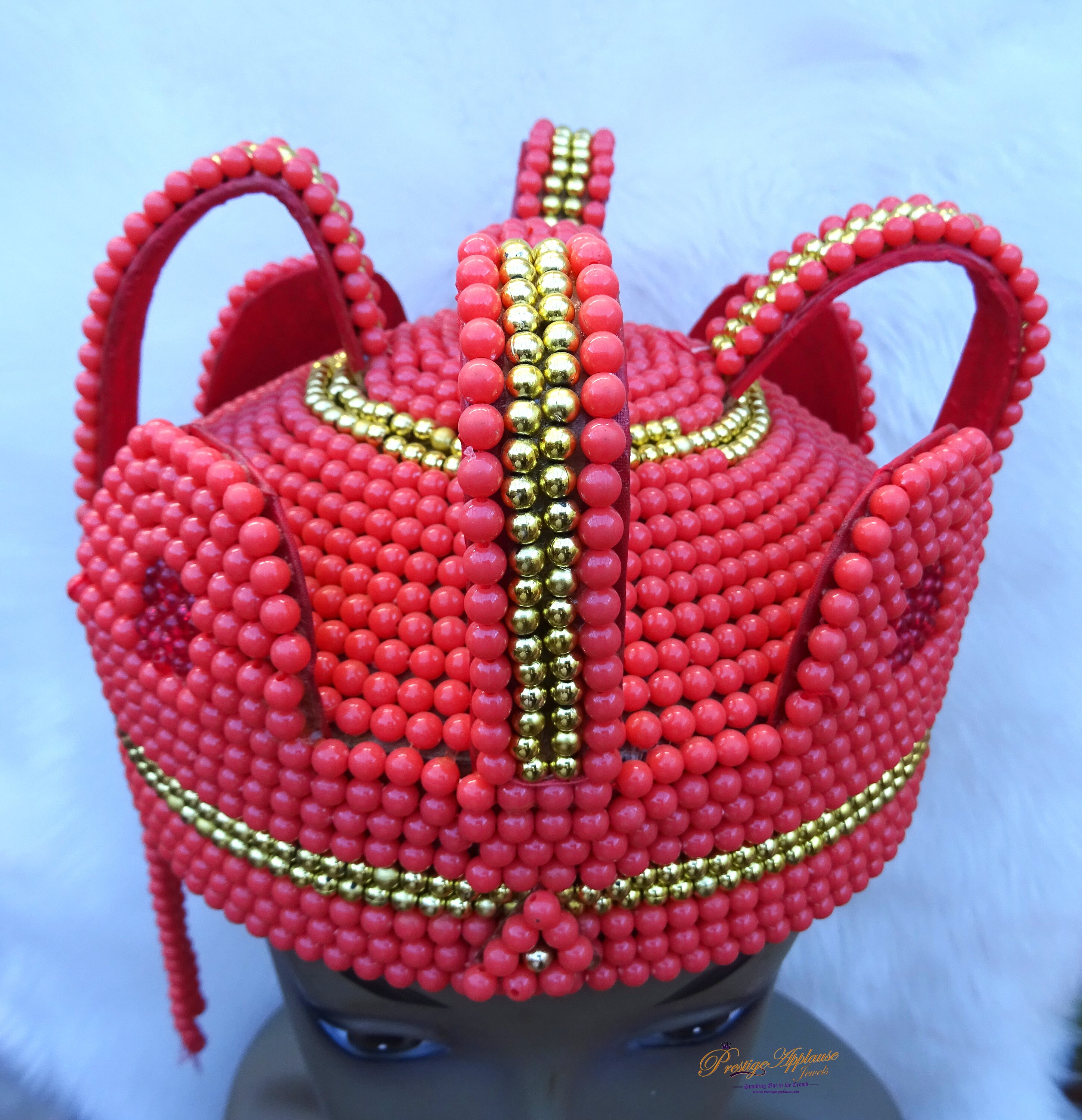 Chieftancy Embellished Beaded Crown Igbo Edo Hat Cap Groom Wedding ...