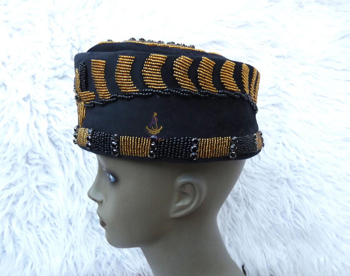 Prestigeapplause Beaded Velvet Chief Igbo Men Male Maroon Red Black ...