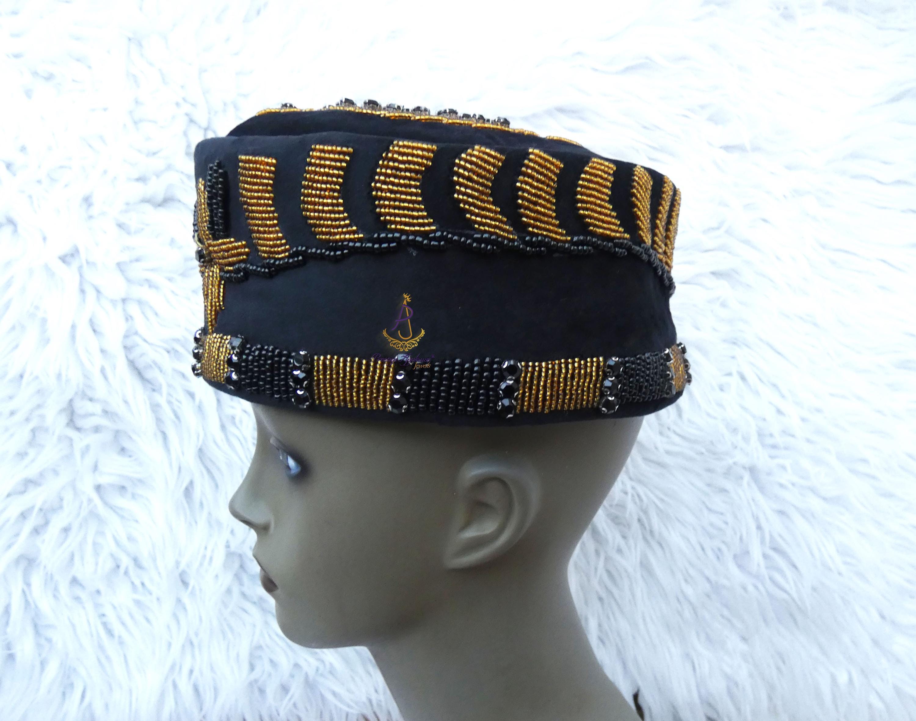 Prestigeapplause Beaded Velvet Chief Igbo Men Male Maroon Red Black ...