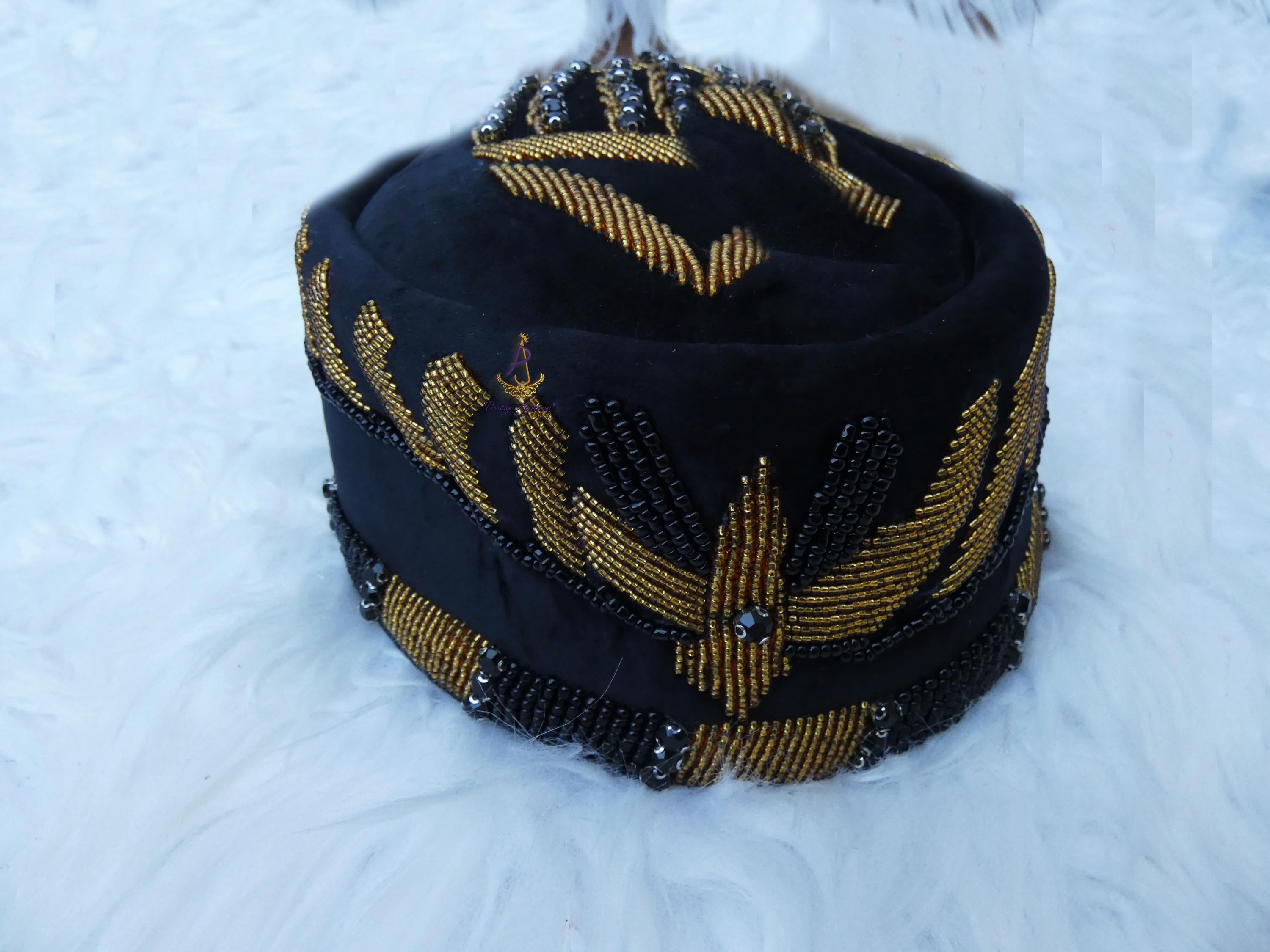 Prestigeapplause Beaded Velvet Chief Igbo Men Male Maroon Red Black ...