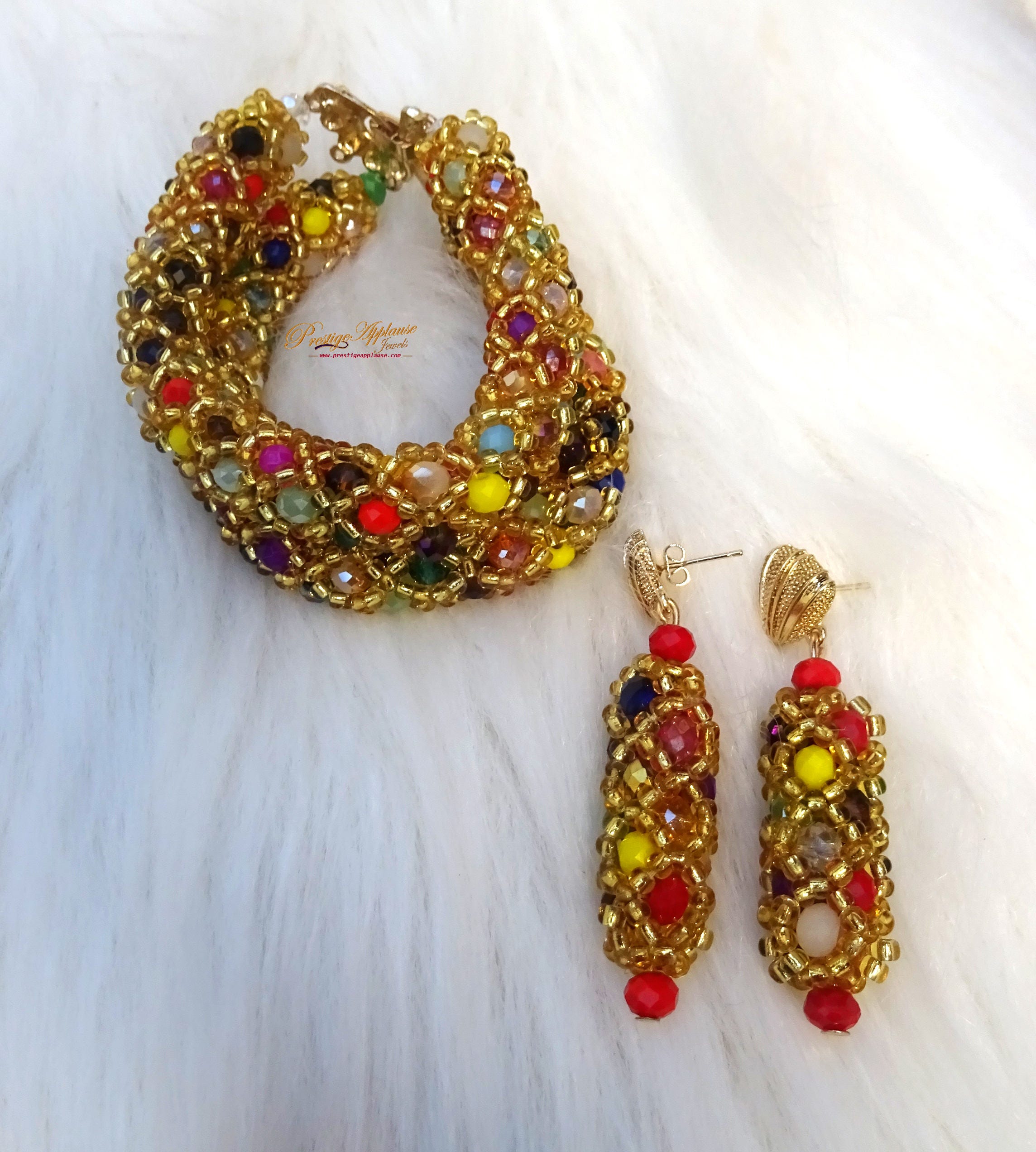 New Design Gold Multi Color African Nigerian Beads With Brooch | Etsy