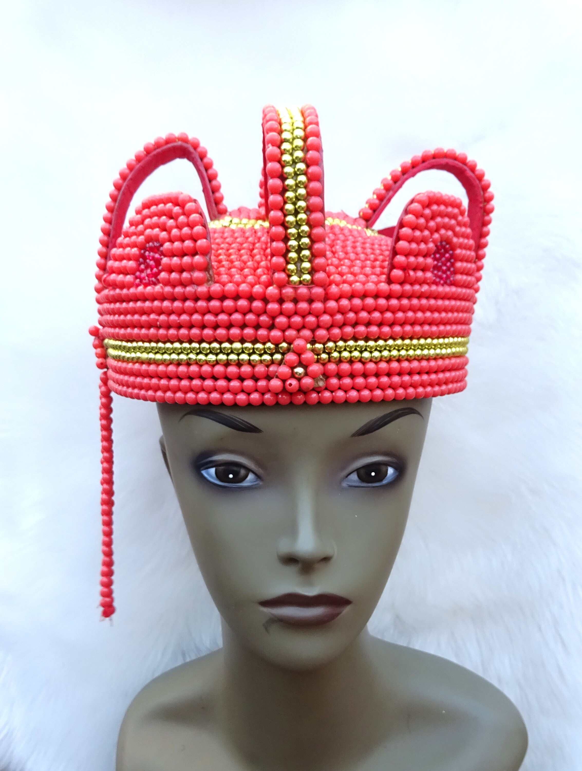 Chieftancy Embellished Beaded Crown Igbo Edo Hat Cap Groom Wedding ...