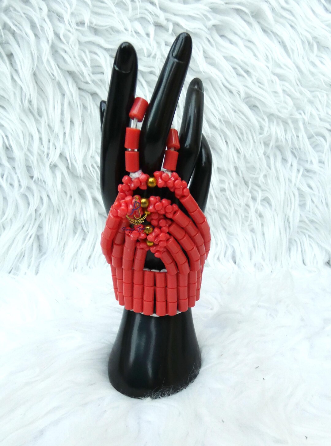 Prestigeapplause Nigerian Edo Coral Hand Beaded Pair Wedding Party ...