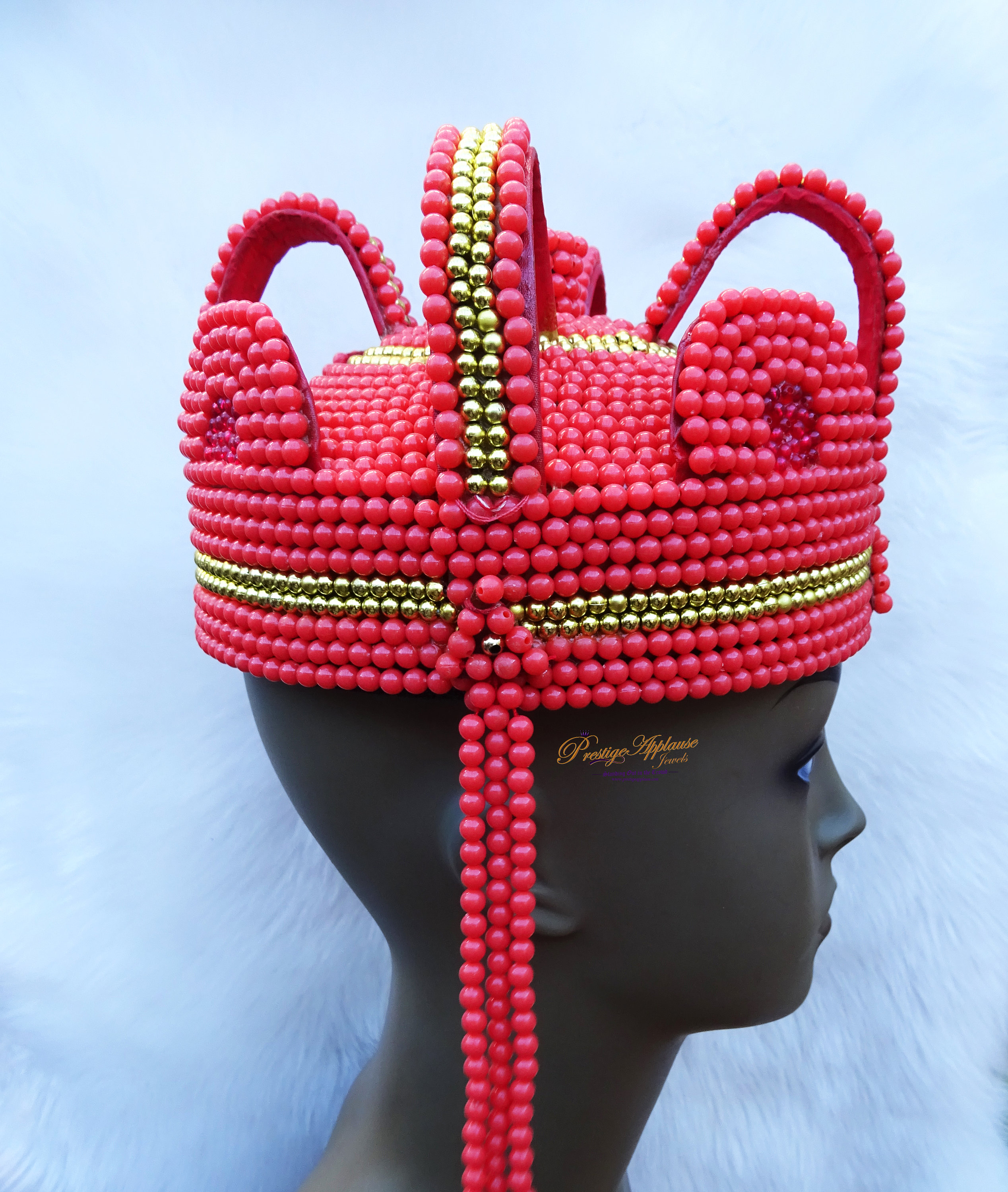Chieftancy Embellished Beaded Crown Igbo Edo Hat Cap Groom Wedding ...