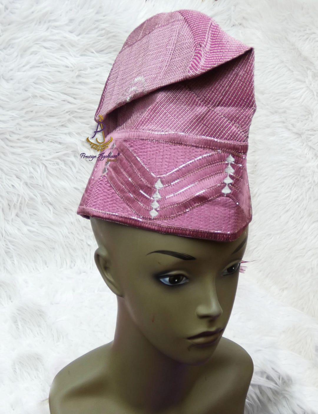 Onion Pink Men Aso Oke Groom Fila Cap African Nigerian Hat for Men ...