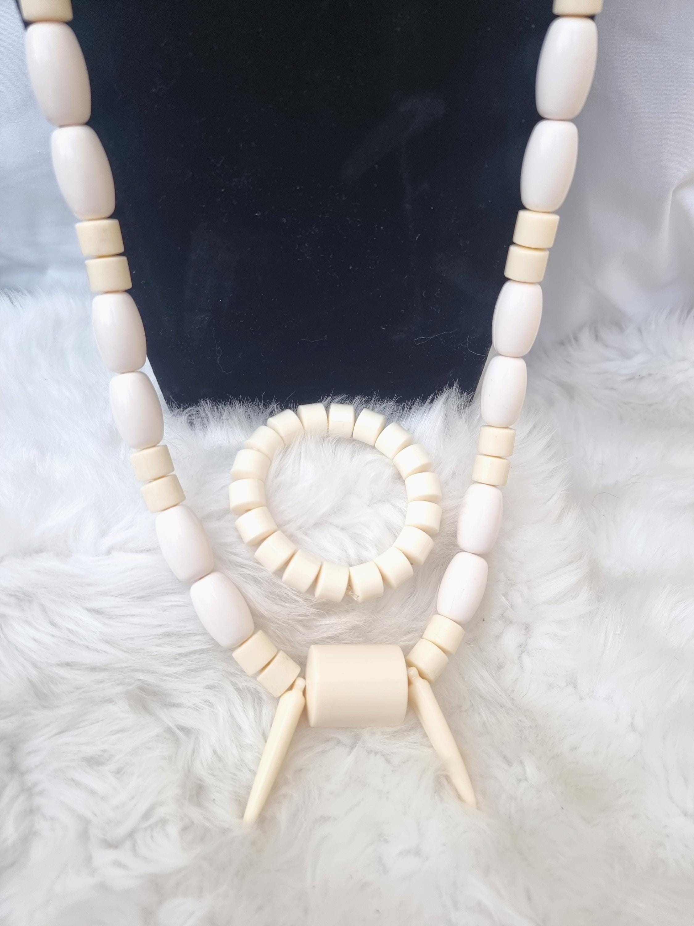 Igbo Elephant Tusk Red Coral Groom Men African Beads Necklace Bracelet ...