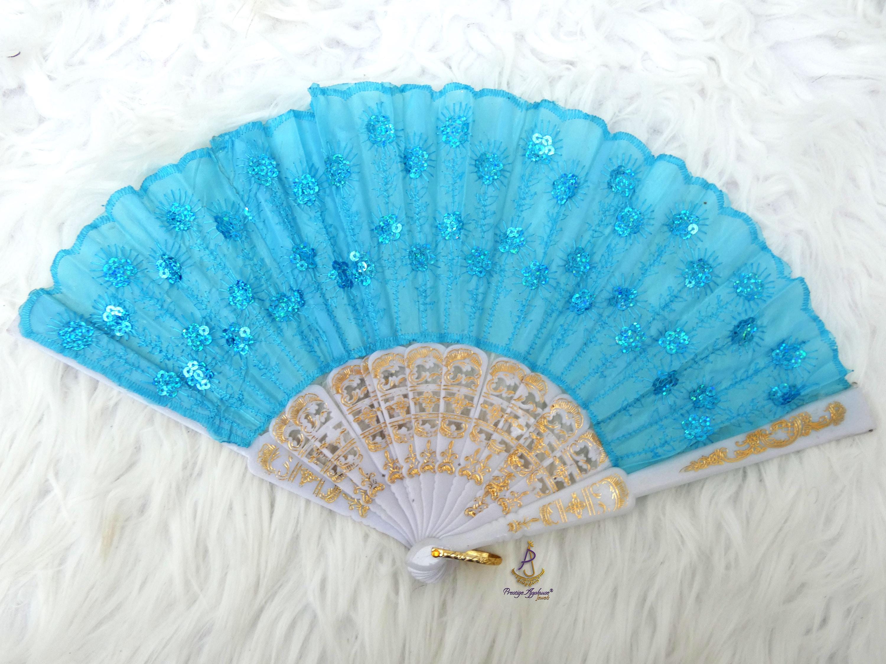 Black Lace Hand Fan | Elegant Bridal Fan | Vintage Style Folding Fan ...