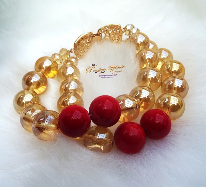 Beautiful Red Gold New Latest Design African Red Beads Bridal Wedding ...