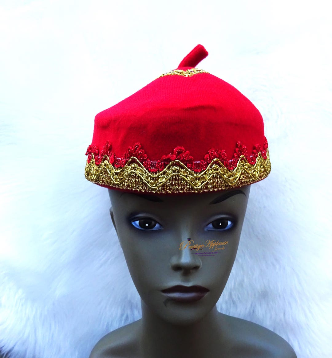 Red Blue Green Gold Odogu Chieftancy Embellished Men Igbo Edo Hat Fila ...