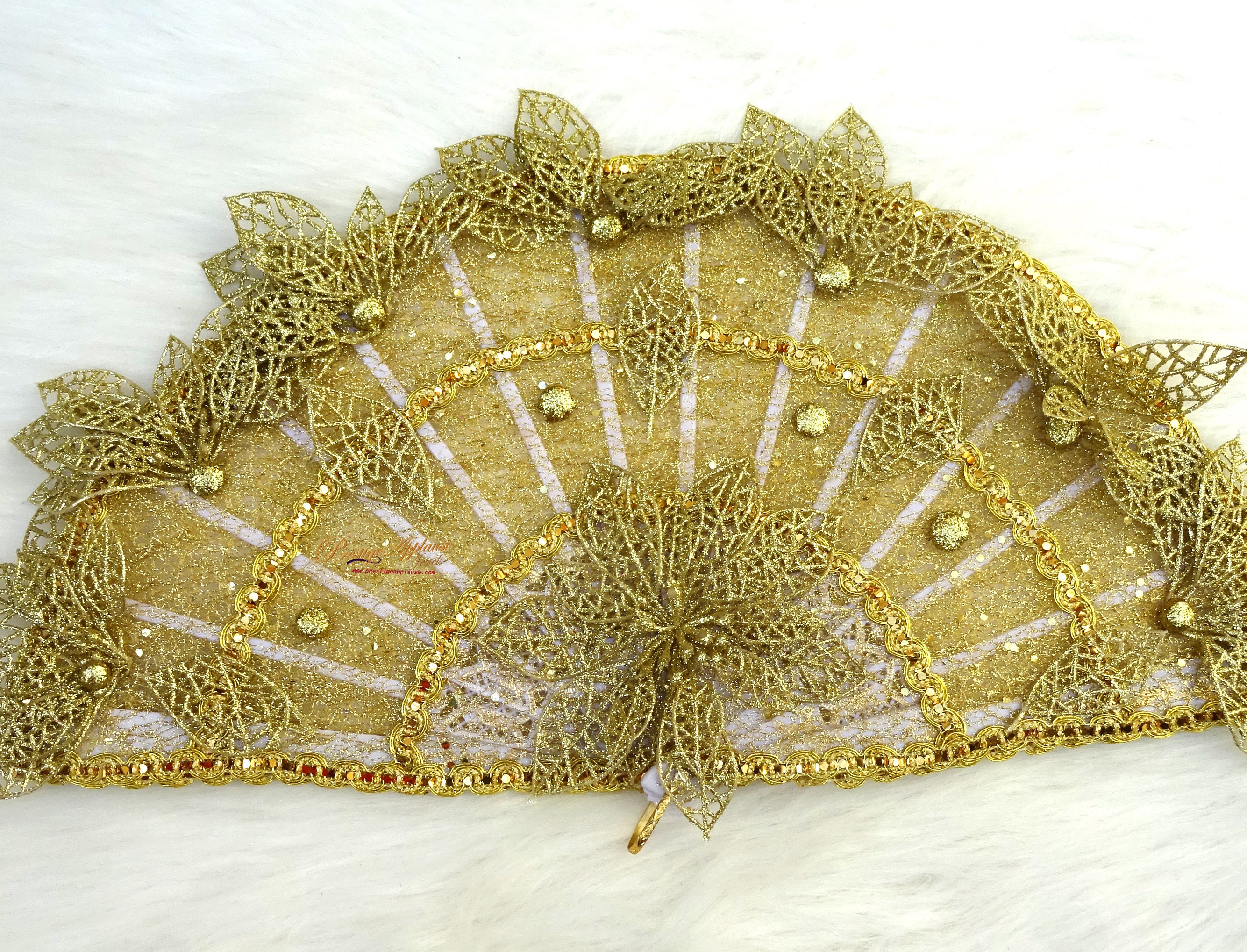 Beautiful Detailed Gold Glitter Hand Fan Wedding African Traditional ...