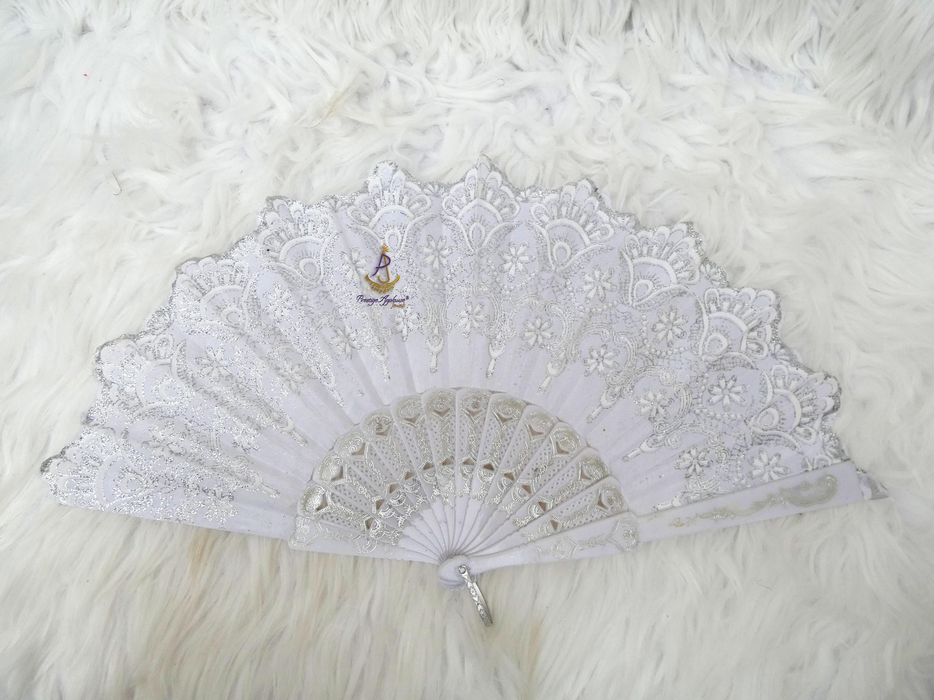 Black Lace Hand Fan | Elegant Bridal Fan | Vintage Style Folding Fan ...