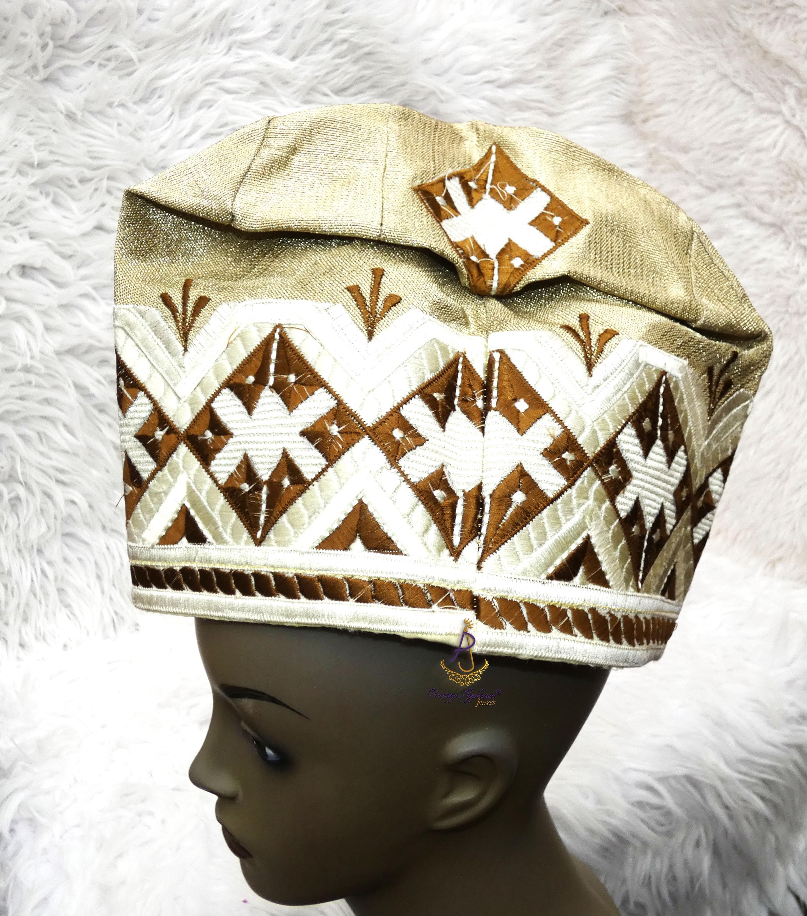 Latest Design Gold Royal Ade Style Black Gold Aso Oke African Nigerian ...