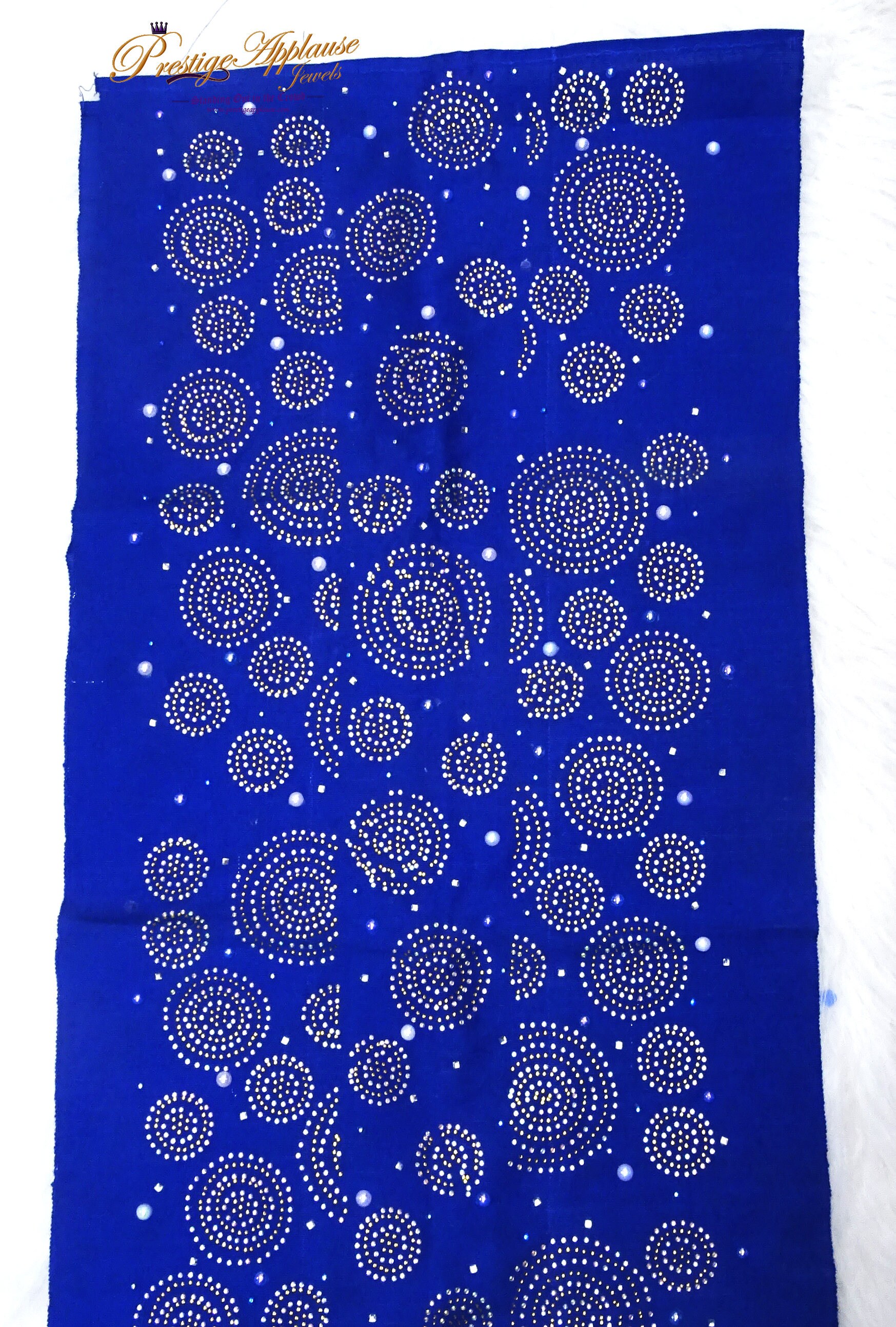 Celebrant Royal Blue Embelished With Stones New Design Aso Oke African ...