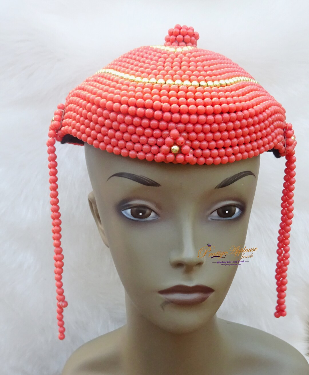 Prestigeapplause Jewels UK Nigerian Edo Ibo Coral Crown Cap Wedding ...