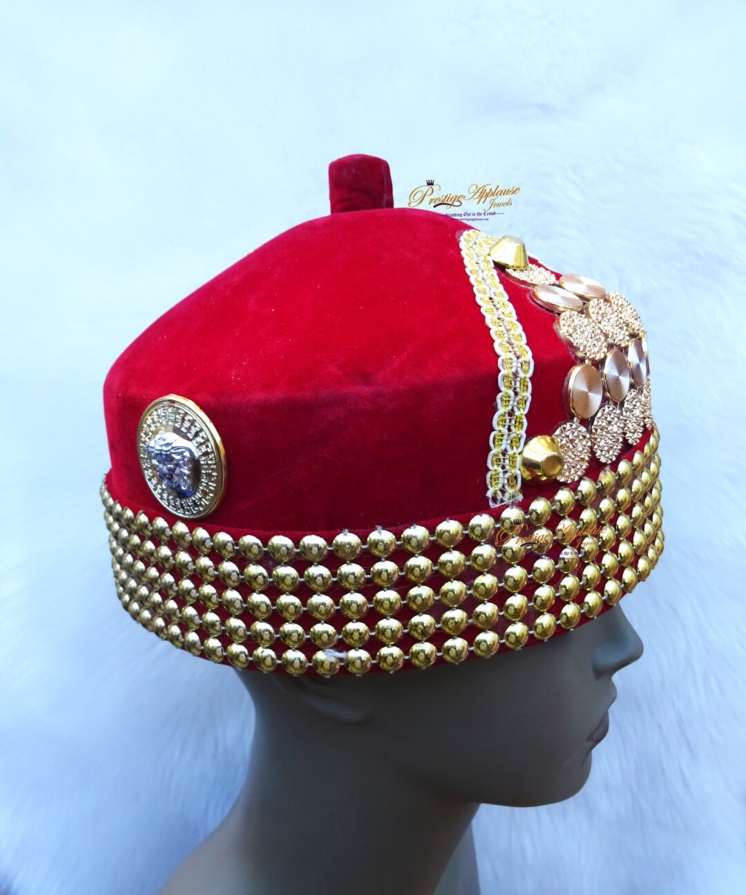 Chieftancy Embellished Igbo Edo Hat Groom Wedding Yoruba Traditional ...