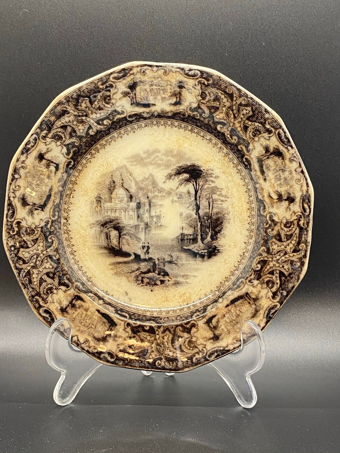 Antique 1800's Hill Pottery Sam Alcock "loretta" Bread Plates - Etsy