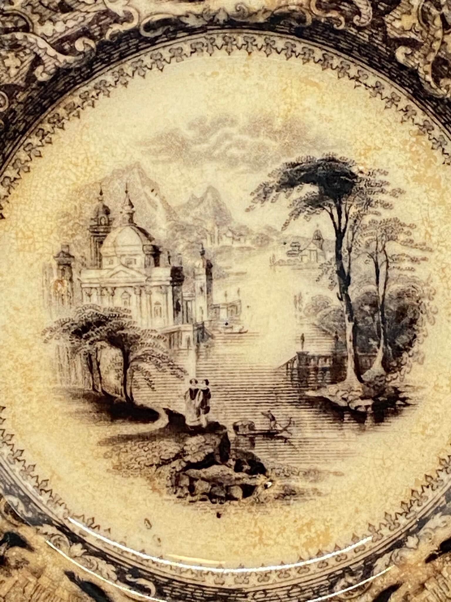 Antique 1800's Hill Pottery Sam Alcock "loretta" Bread Plates - Etsy