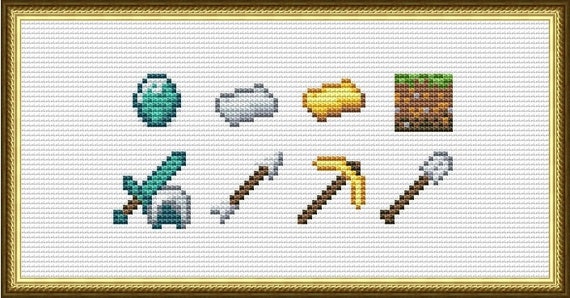 Minecraft Pickaxe And Sword Crossed