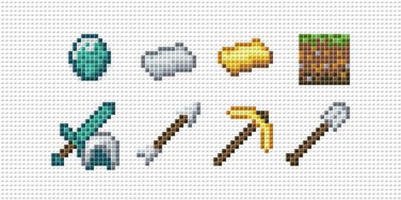 Minecraft Diamond Sword And Pickaxe Crossed