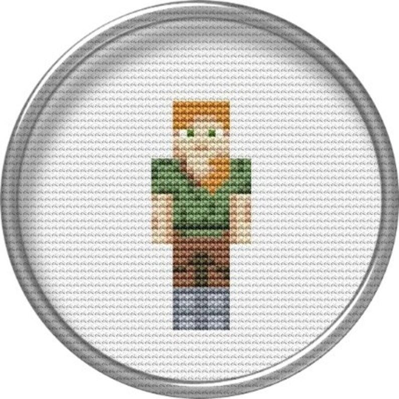 Cross stitch pattern Inspired Minecraft characters Pixel | Etsy