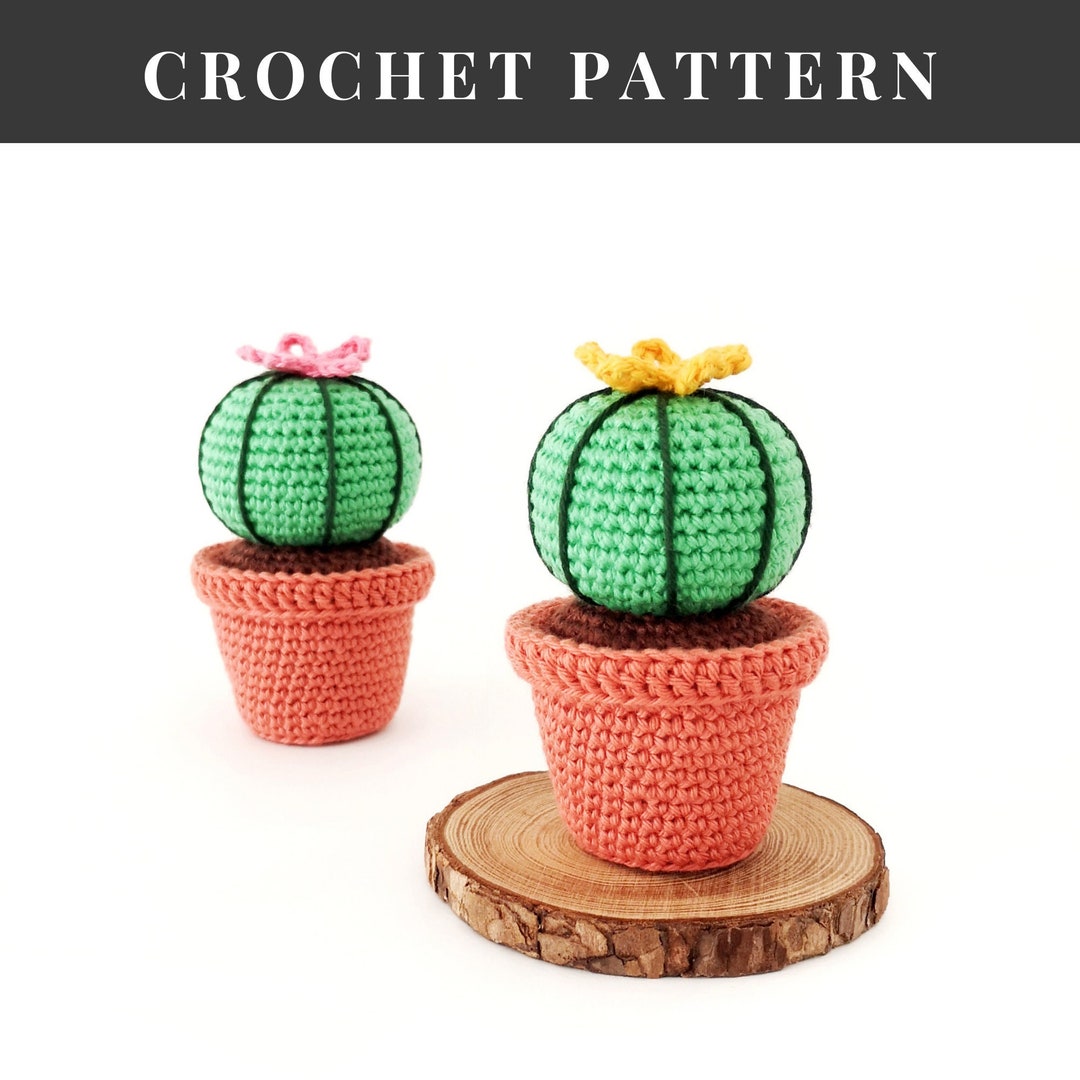 Crochet Cactus PATTERN, Crochet Barrel Cactus, Crochet Cacti, Crochet ...