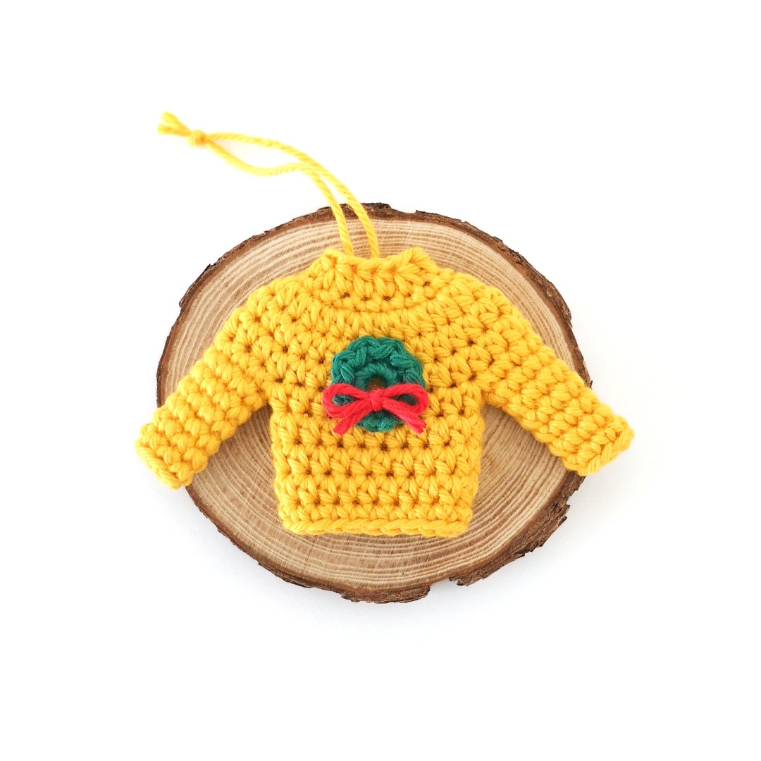 Ugly Christmas Sweater Ornament Crochet PATTERN, Crochet Sweater ...