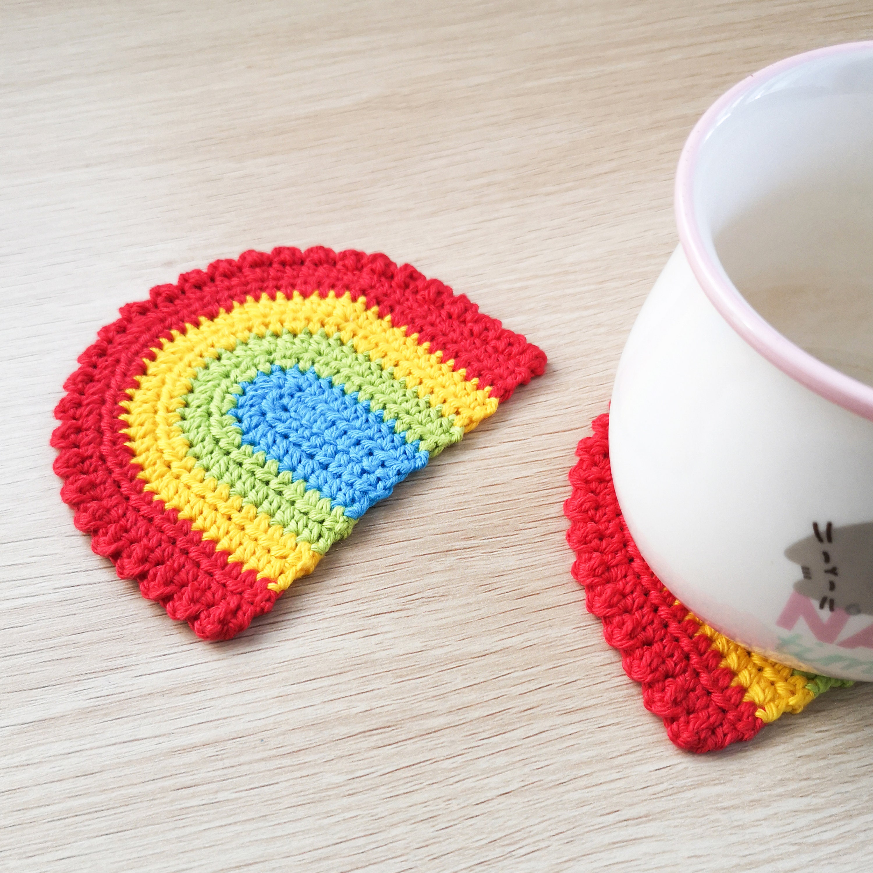 Rainbow Coaster PATTERN Crochet Rainbow Coaster Crochet - Etsy