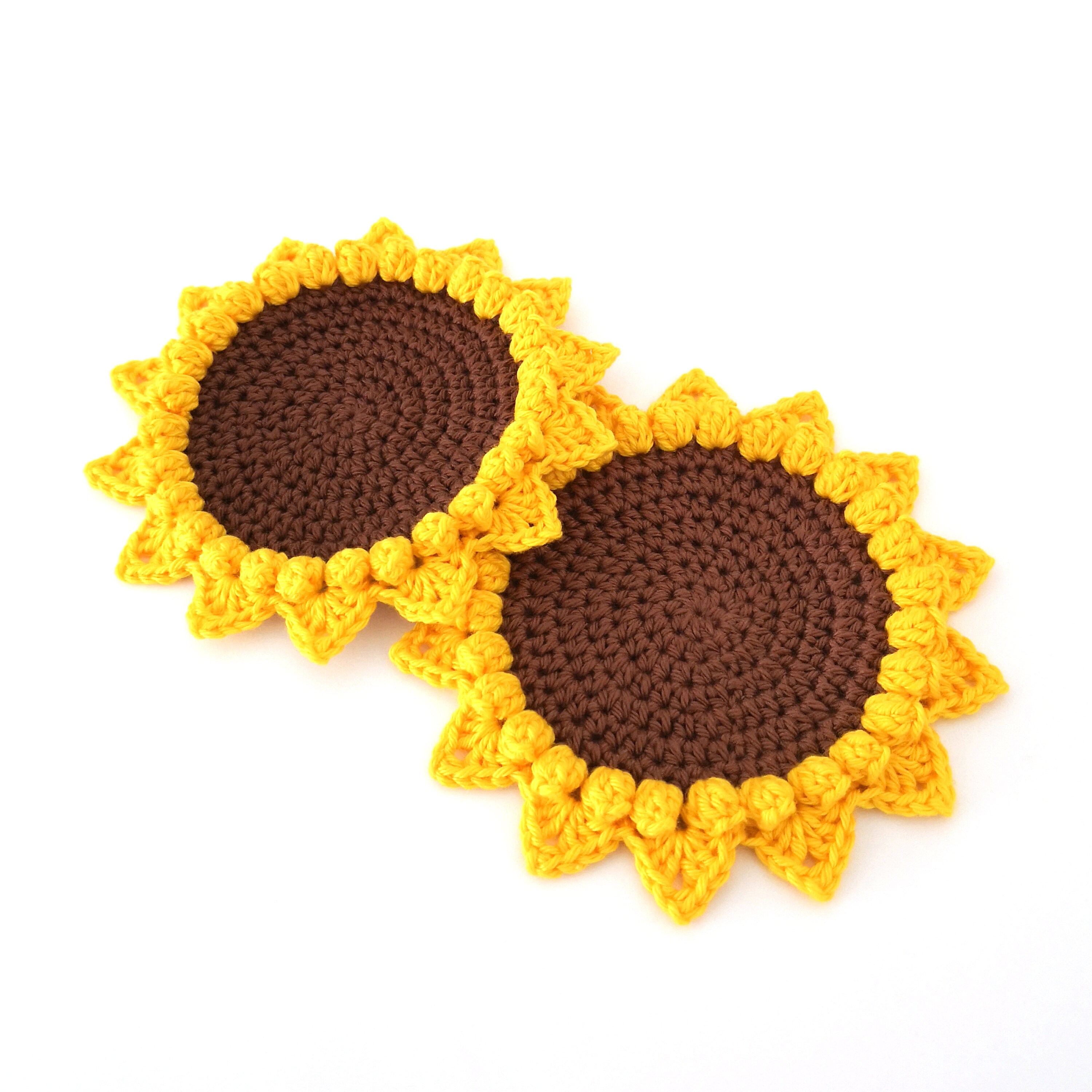 Sunflower Coaster PATTERN Crochet Sunflower Coaster Flower - Etsy