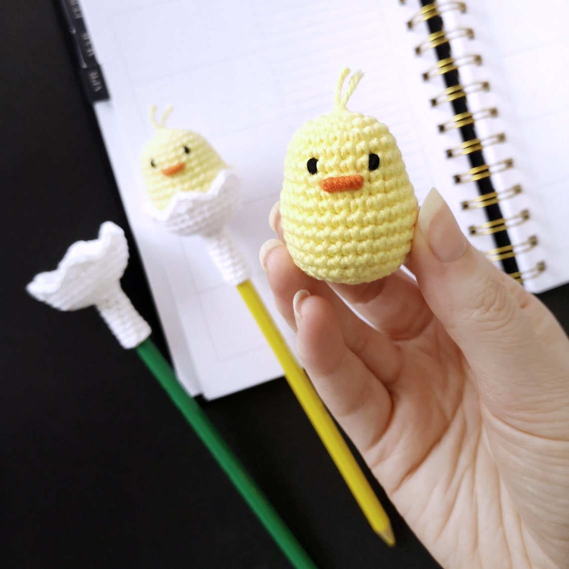 Chick Pencil Topper Crochet PATTERN Crochet Chick Easter - Etsy New Zealand