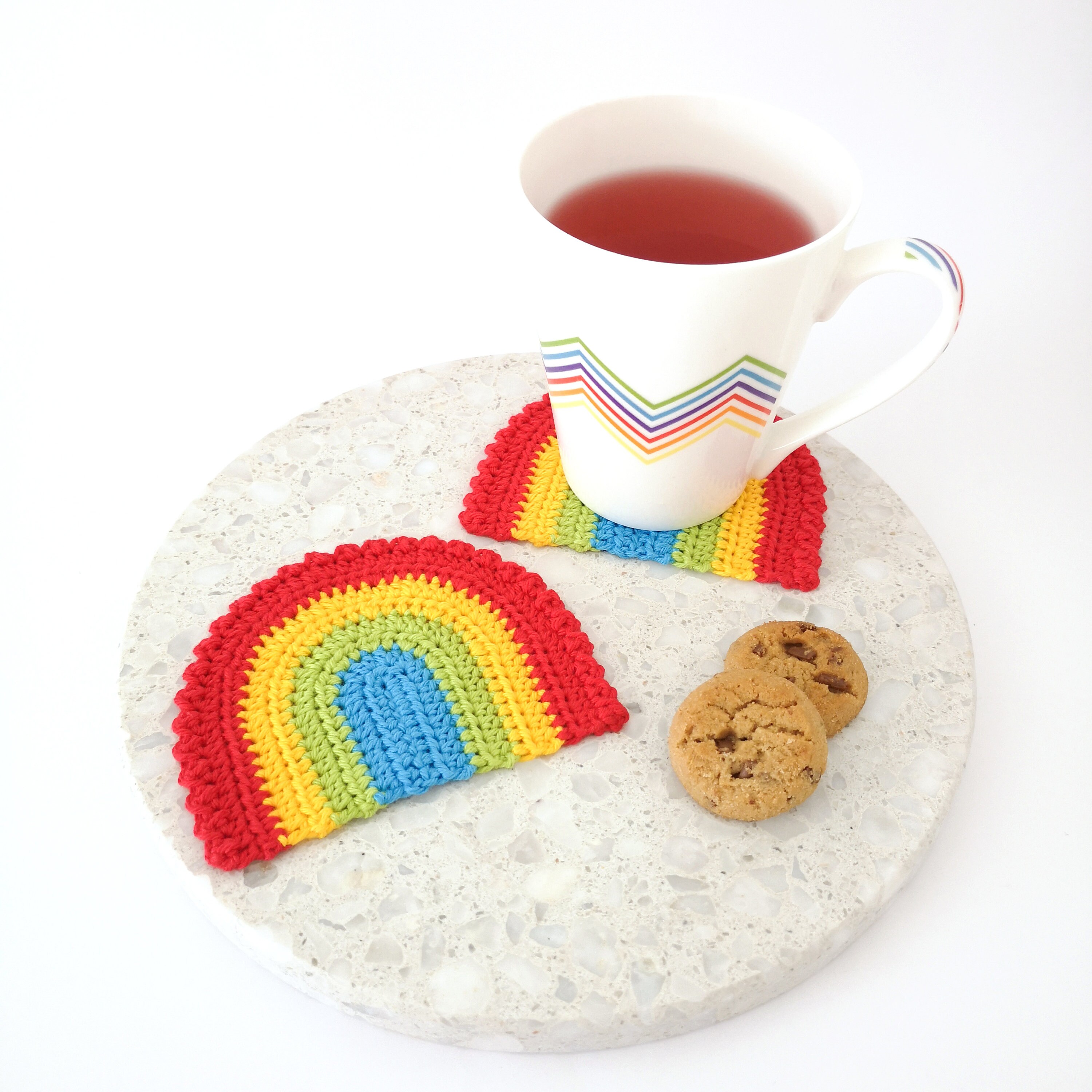 Rainbow Coaster PATTERN Crochet Rainbow Coaster Crochet - Etsy