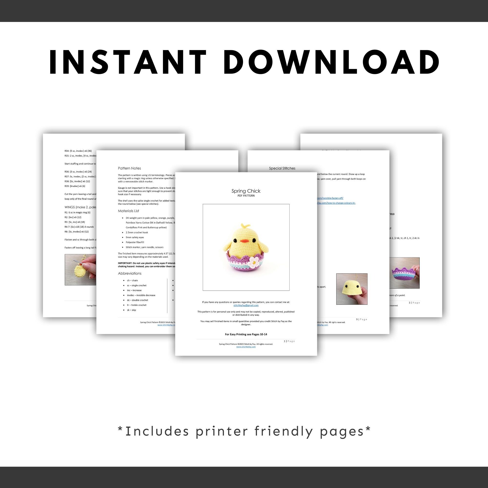 Spring Chick Crochet PATTERN, Easter Chick Pattern, Spring Decor ...