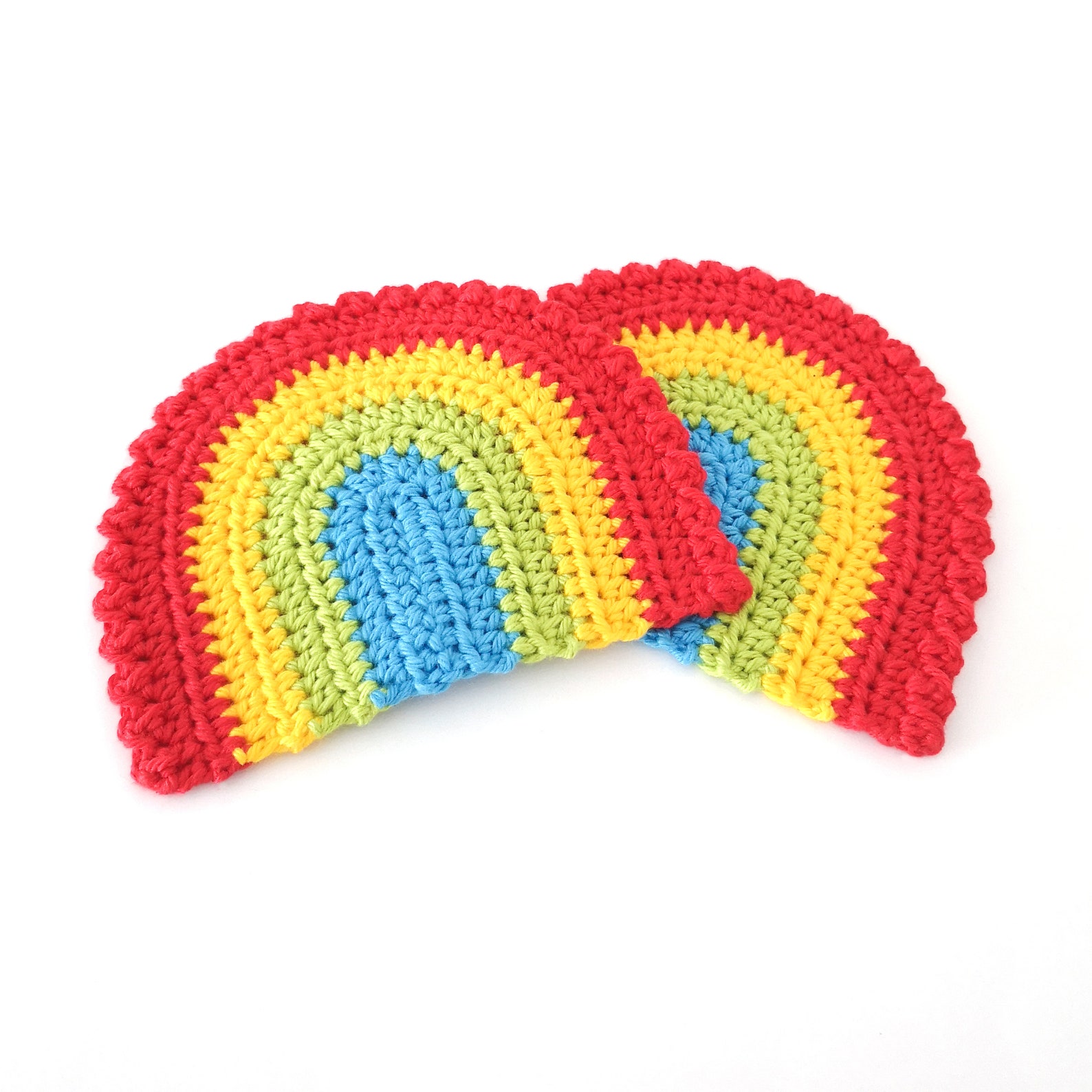 Rainbow Coaster PATTERN, Crochet Rainbow Coaster, Crochet Coaster ...