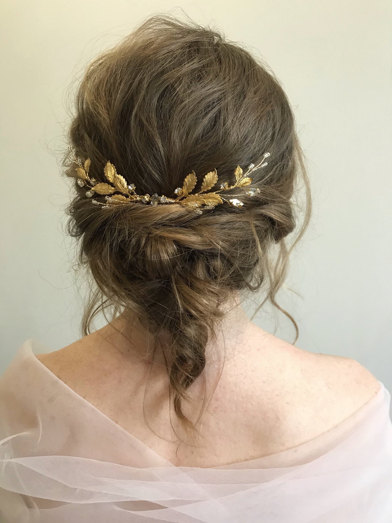 Golden bridal hair piece Wedding comb rhinestone Gold greek | Etsy