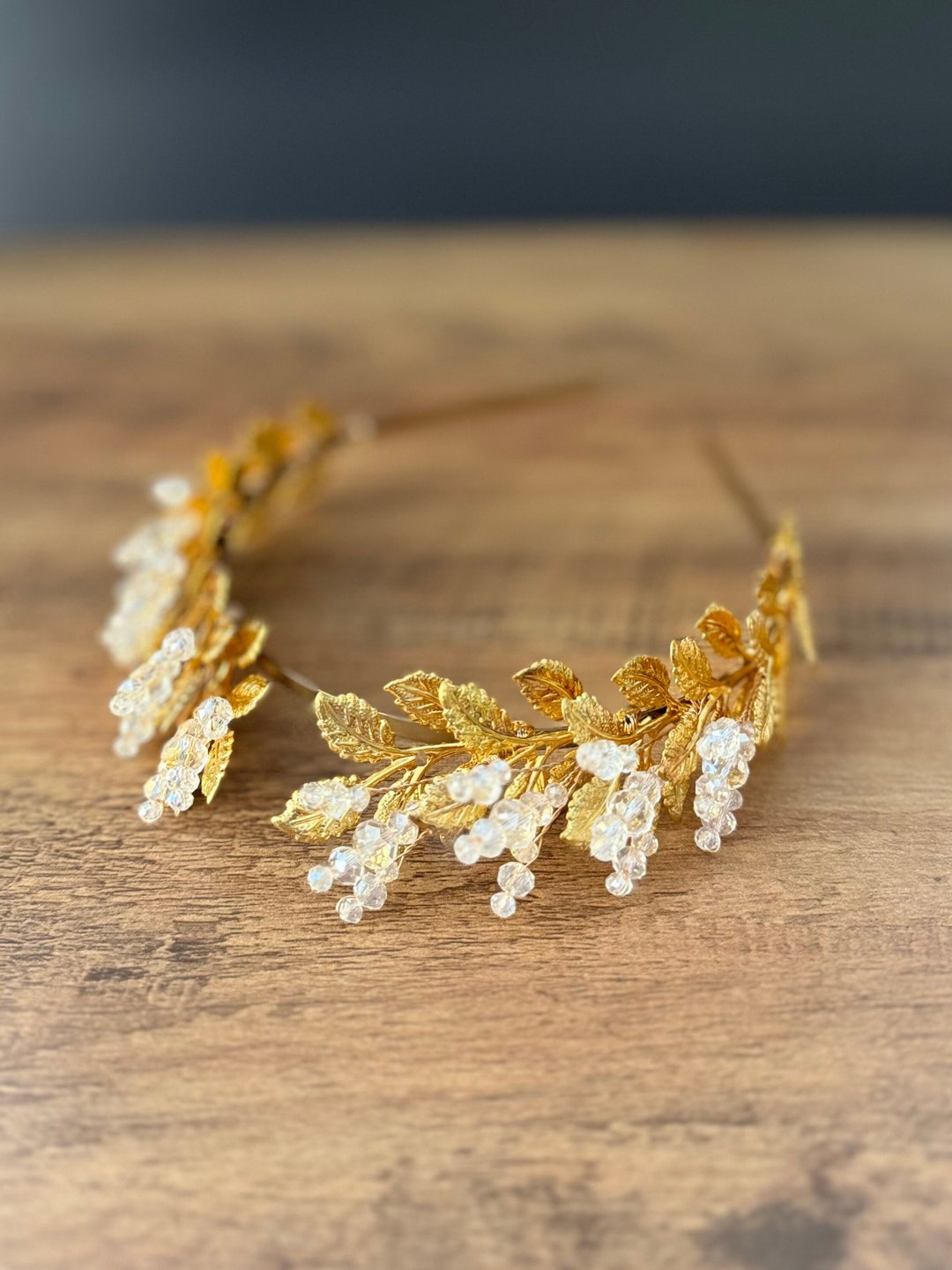 Gold Leaf Wedding Tiara • Greek Goddess Bridal Hairpiece - Etsy