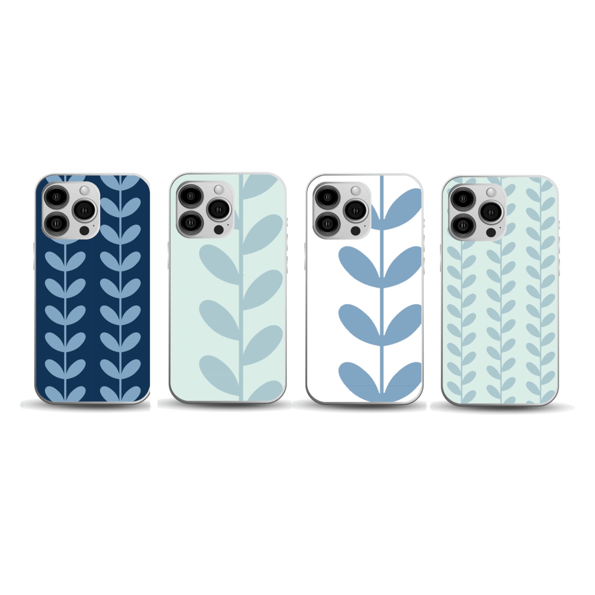 Minimalist Scandi Leaf Phone Case for Most iPhone 13, 12, 11, X, 8, 7 ...