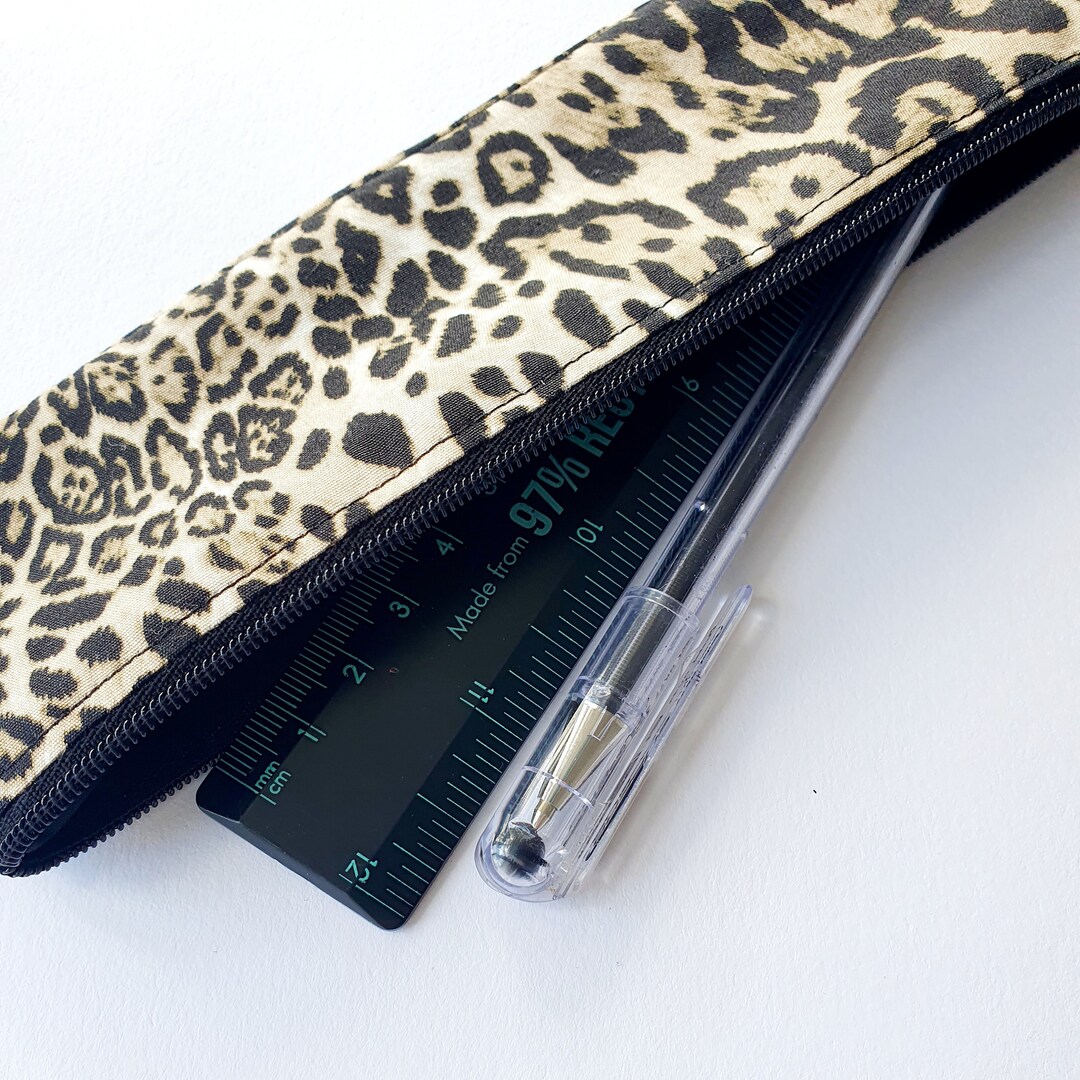 Leopard Print Slim Pencil Case - Small Animal Print Pencil Case - Etsy
