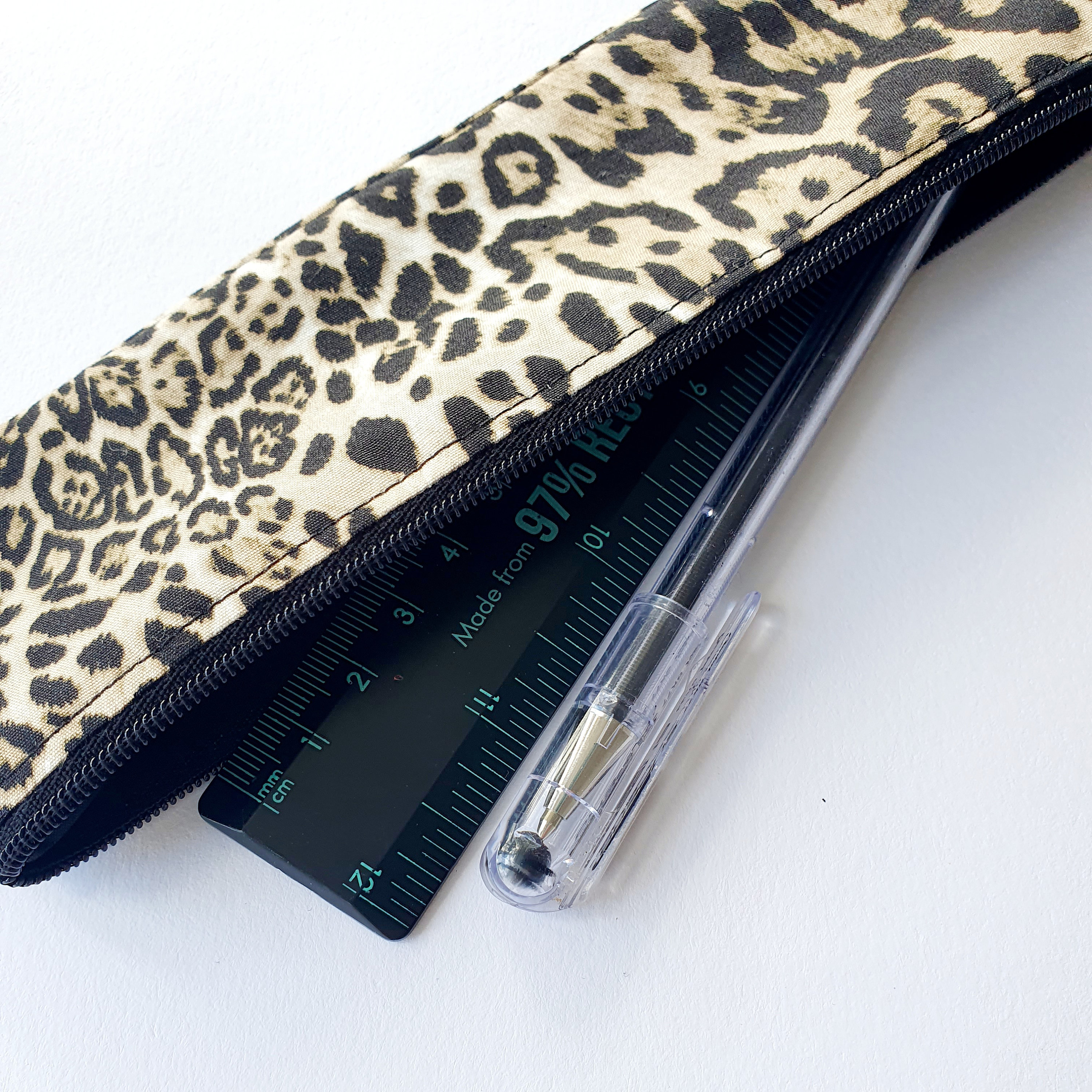 Handmade Leopard Print Cotton Slim Pencil Case - Etsy