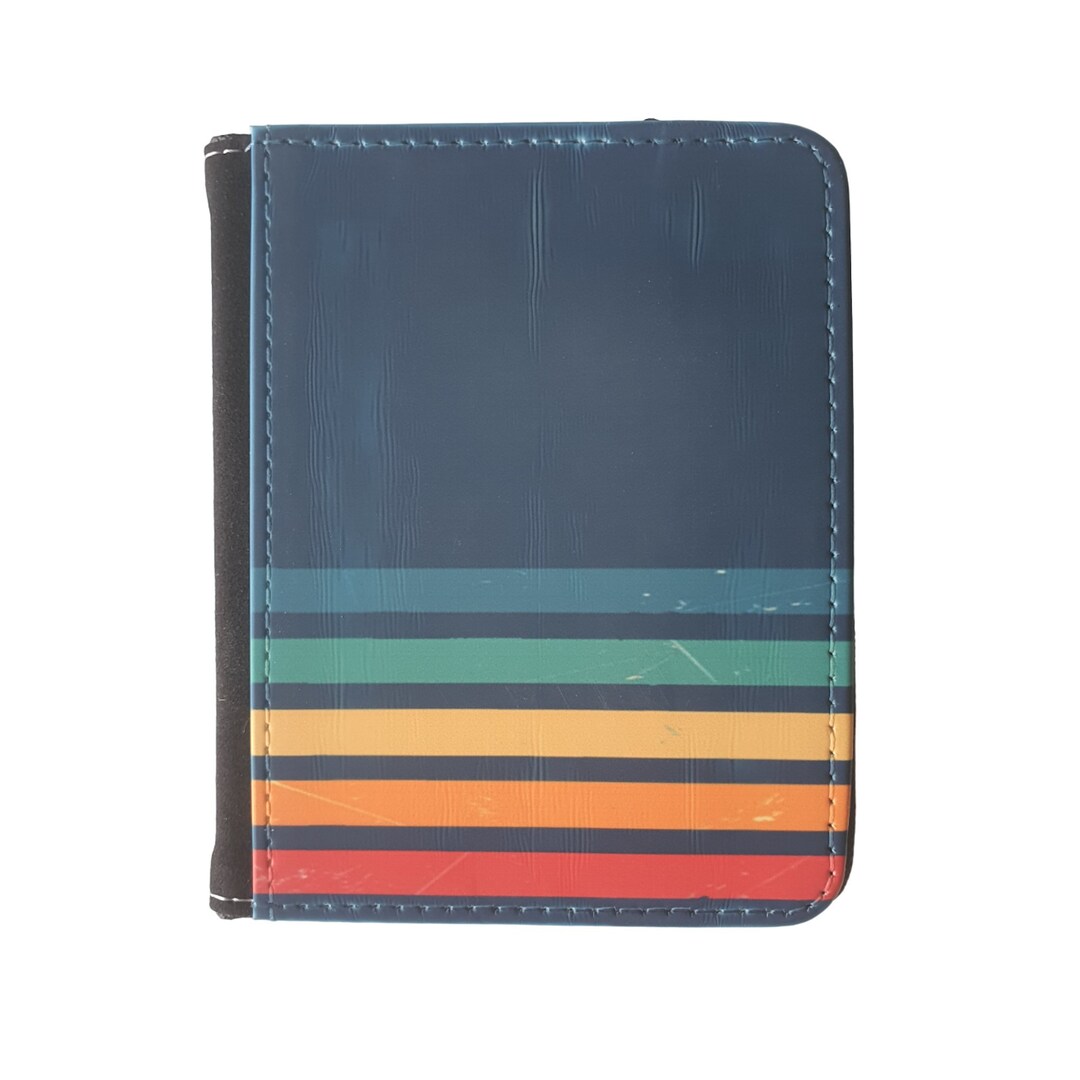 Retro Stripes Faux Leather Card Holder | 70s Style Wallet | Throwback ...
