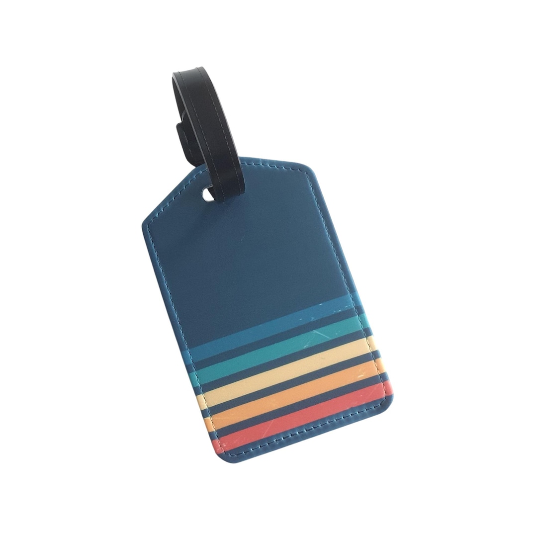 Vintage-inspired Retro Stripe Luggage Tag | 70s Mod Style Baggage Label ...