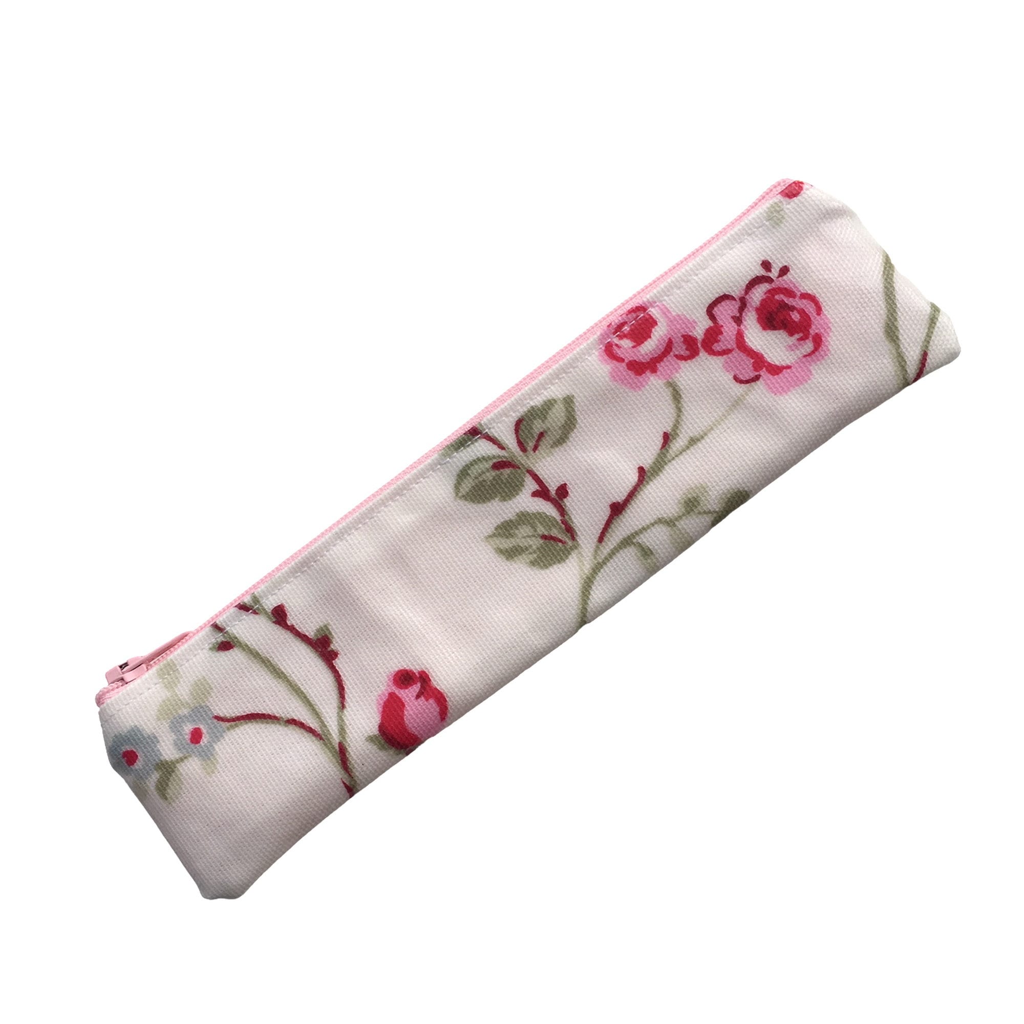 Slim Oilcloth Pencil Case - Floral Pencil Case / Shabby Chic Small ...