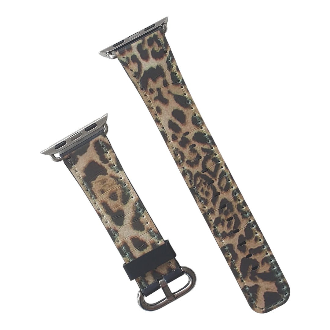 Leopard Print Apple Watch Strap Faux Leather Watch Band Animal Print ...