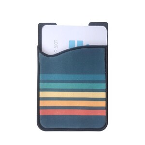 Colourful Striped Stick-on Phone Card Holder | Adhesive Card Wallet ...