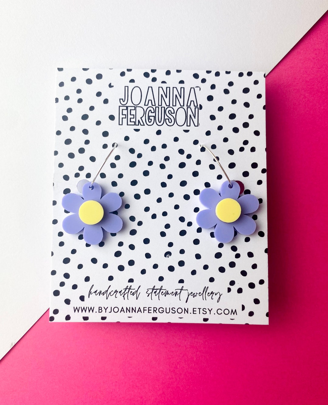 Super Cute Pastel 'daisy' Acrylic Gold/silver Plated Statement Hook ...