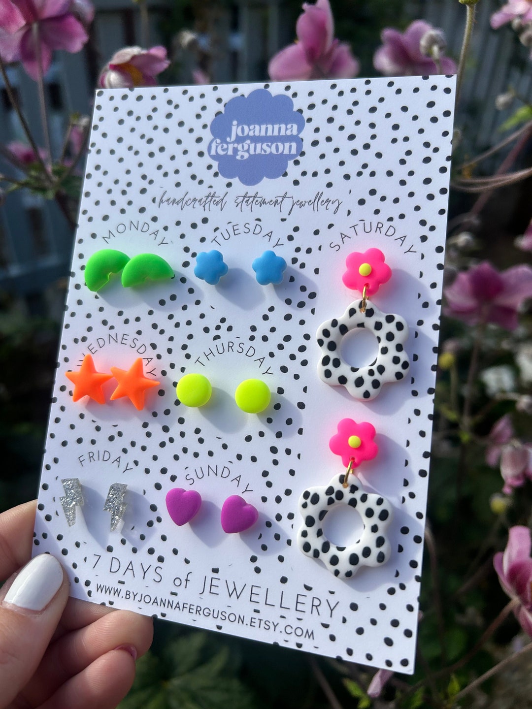 LIMITED EDITION Neon Polymer Clay '7 Days of Jewellery' Earring Pack ...