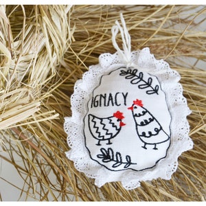 Easter Egg Tags Easter Basket Tags Embroidered Easter Decoration ...