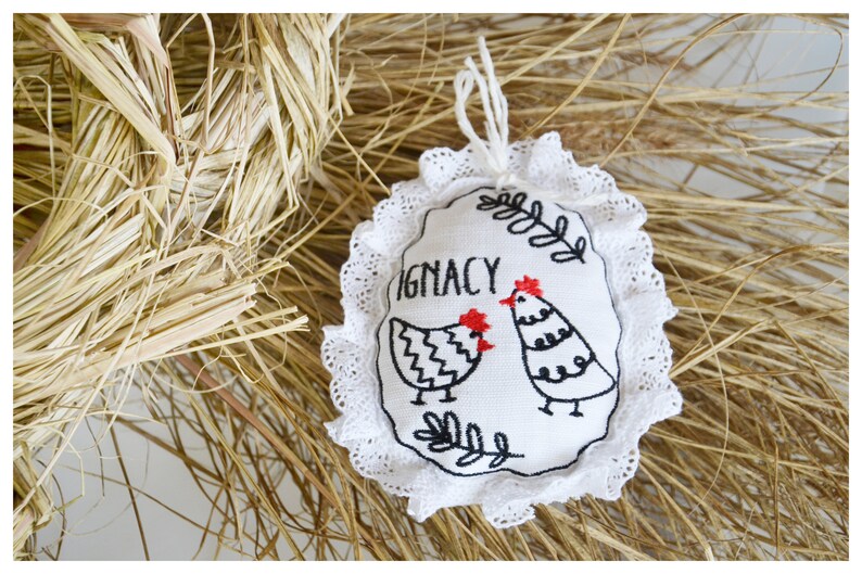 Easter Egg Tags Easter Basket Tags Embroidered Easter - Etsy